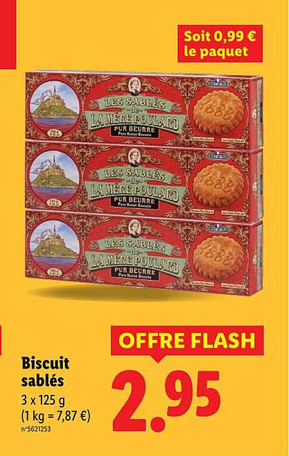 Promo Biscuit Sablés chez Lidl - 123Catalogue.fr