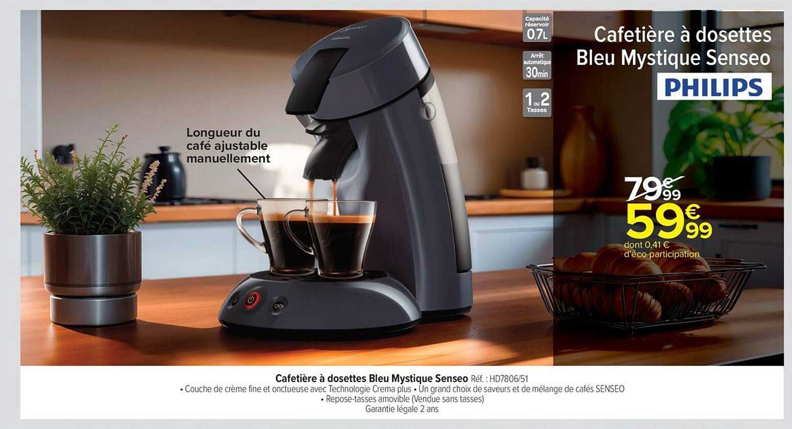 Promo Cafetière À Dosettes Bleu Mystique Senseo chez Carrefour Market ...