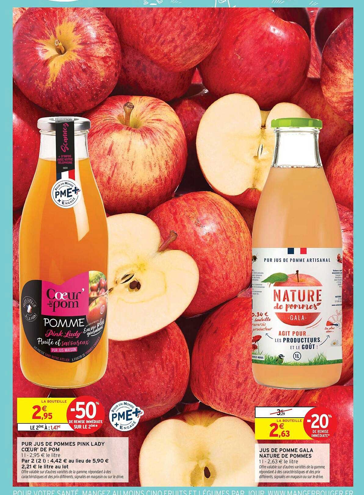 Promo Pur Jus De Pommes Pink Lady Cœur' De Pom chez Intermarché ...