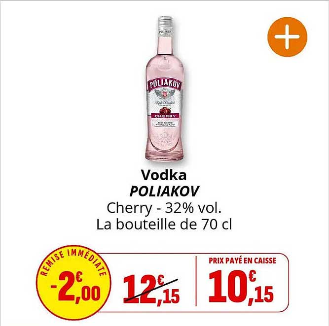 Promo Vodka Poliakov Cherry - 32% Vol. La Bouteille De 70 Cl chez ...