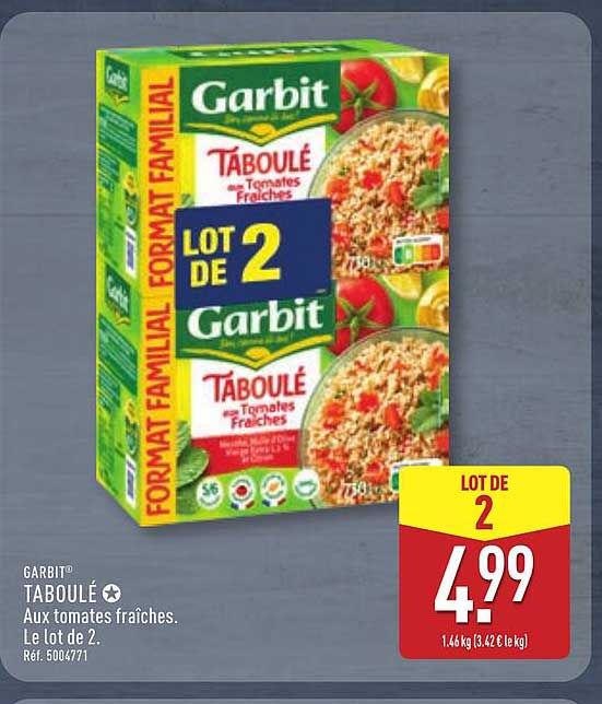 Promo Garbit® Taboulé Aux Tomates Fraîches. Le Lot De 2. chez ALDI ...