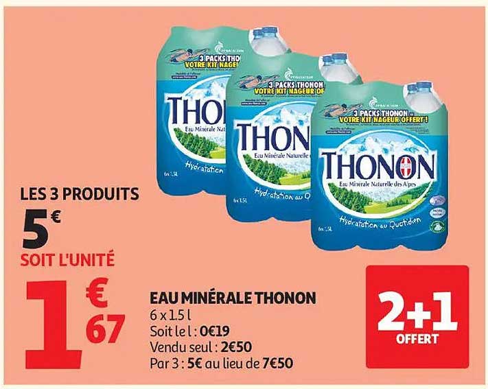 Promo Eau Minérale Thonon chez Auchan Supermarché - 123Catalogue.fr