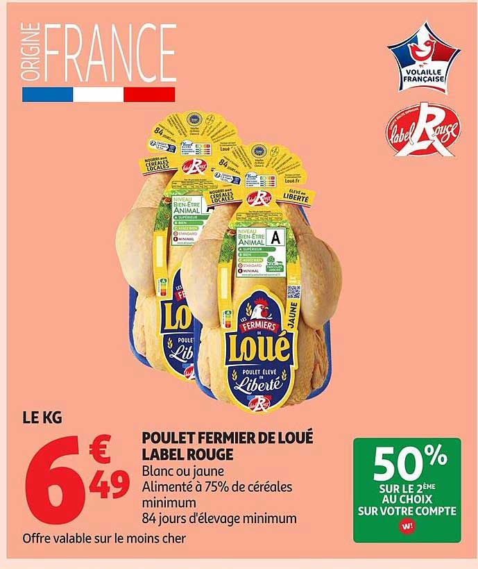 Promo Poulet Fermier De Loue Label Rouge chez Auchan Supermarché ...