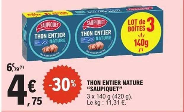 Promo Thon Entier Nature Saupiquet chez U Express - 123Catalogue.fr