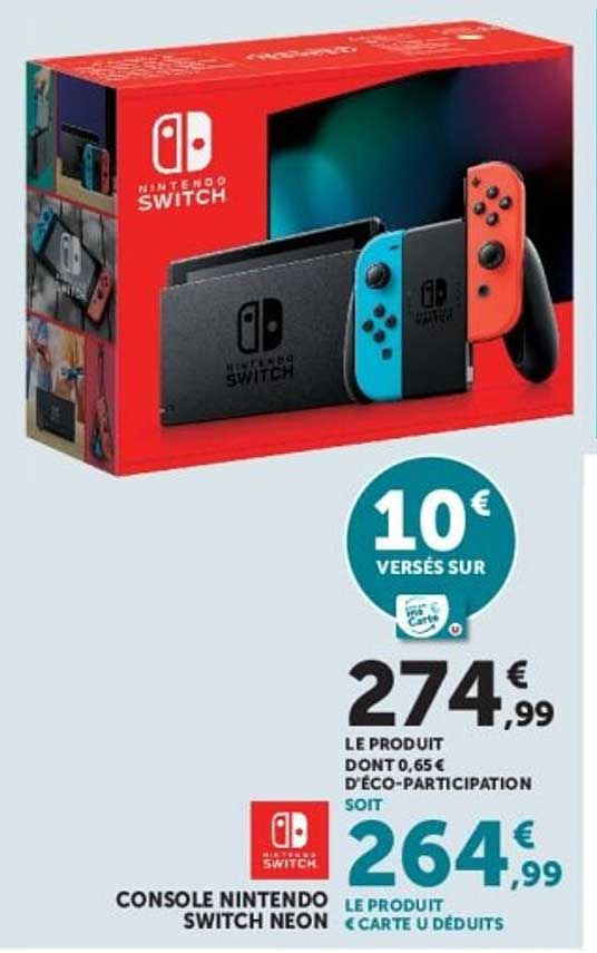 Promo Console Nintendo Switch Neon chez Hyper U - 123Catalogue.fr
