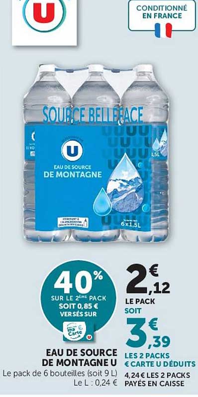 Promo Eau De Source De Montagne chez Super U - 123Catalogue.fr