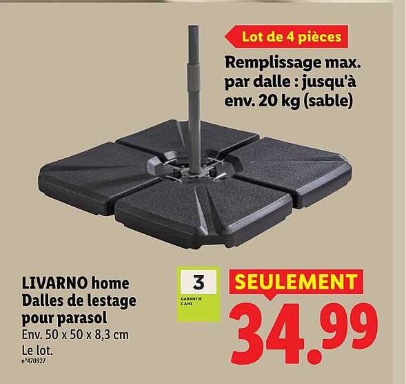 Promo Livarno Parasol chez Lidl - 123Catalogue.fr