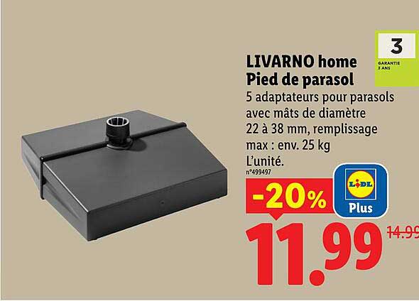 Promo Livarno Parasol chez Lidl - 123Catalogue.fr