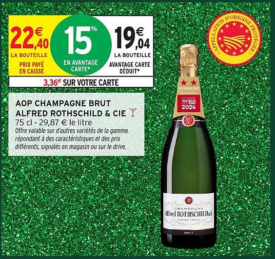 Promo Aop Champagne Brut Alfred Rothschild & Cie chez Intermarché Hyper ...