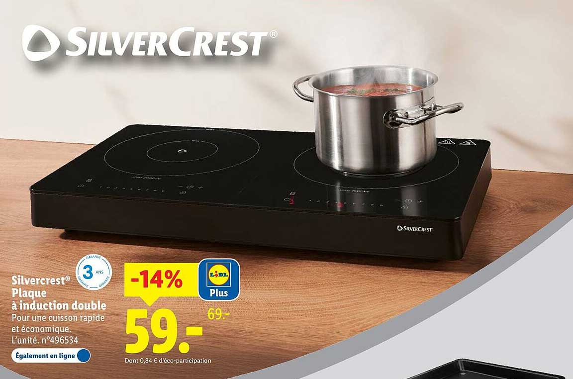 Promo Silvercrest® Plaque À Induction Double chez Lidl - 123Catalogue.fr