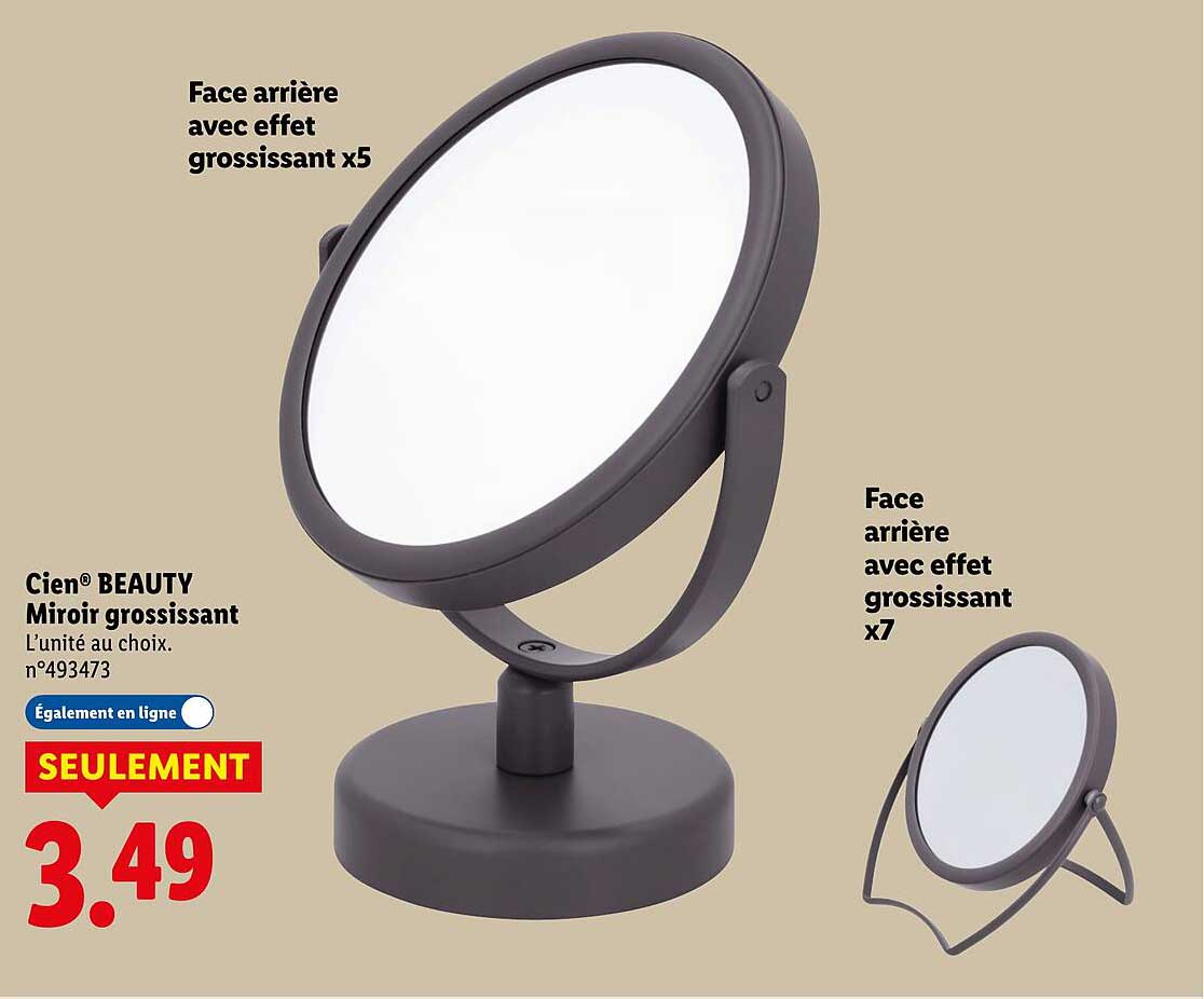 Promo Cien® Beauty Miroir Grossissant chez Lidl - 123Catalogue.fr
