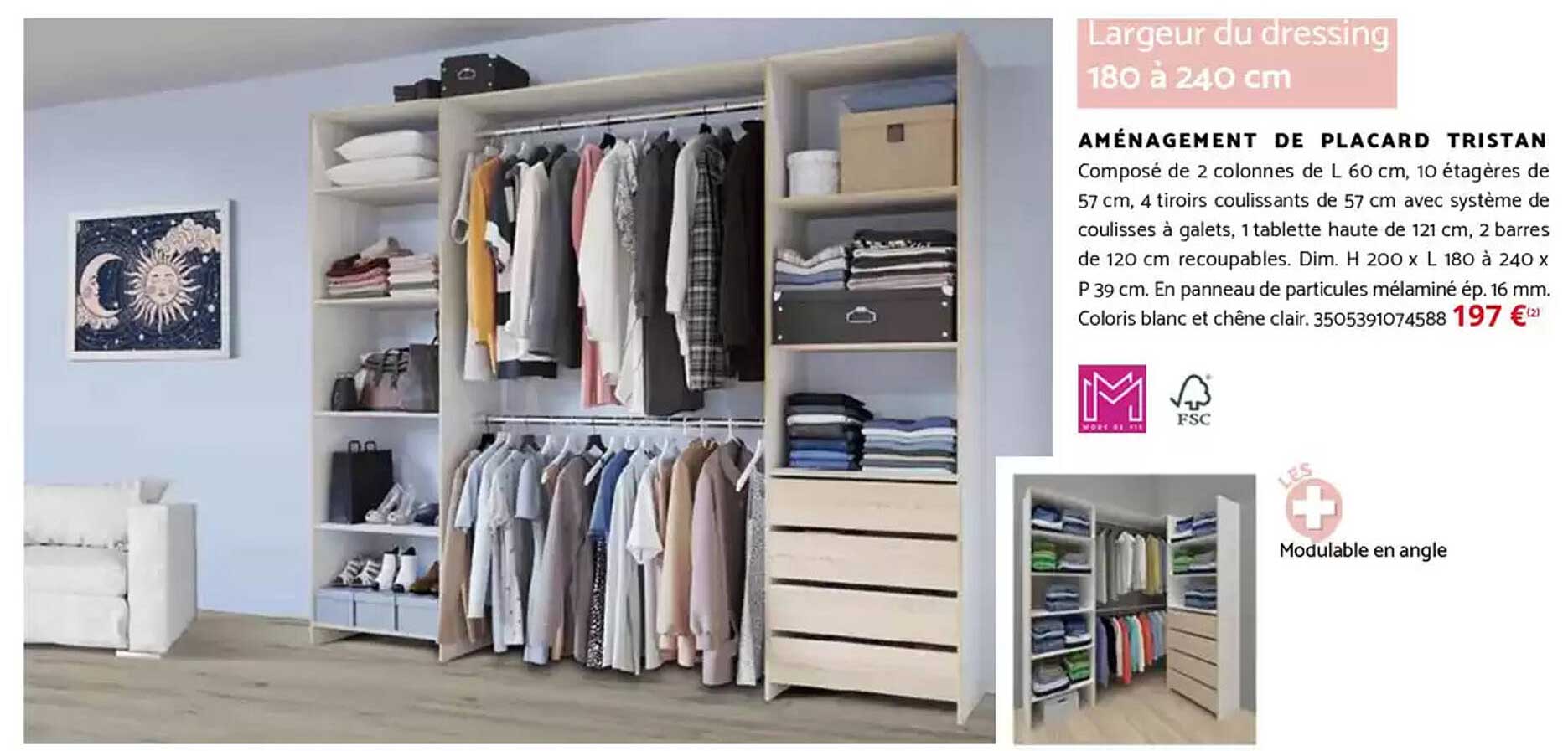 Promo Aménagement De Placard Tristan chez Bricomarché - 123Catalogue.fr