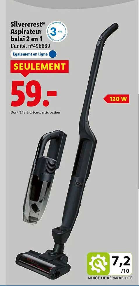 Aspirateur Balai Lidl Silvercrest