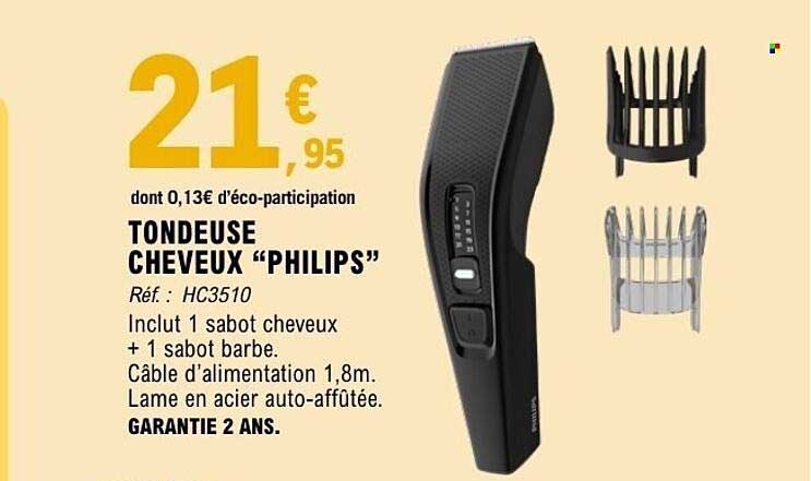 Promo Tondeuse Cheveux "Philips" chez E.Leclerc - 123Catalogue.fr