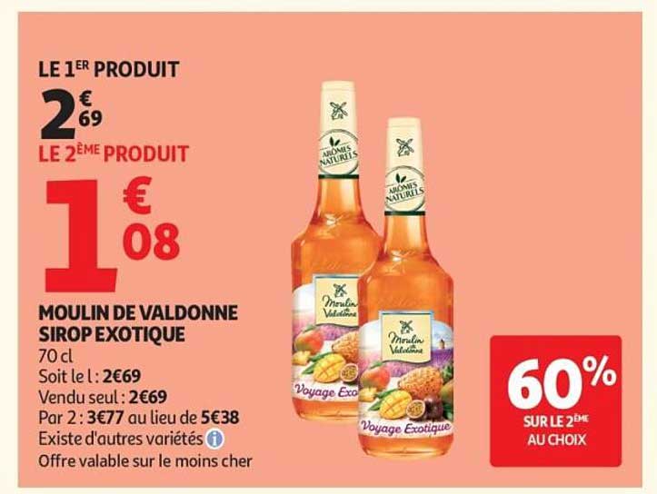 Promo Moulin De Valdonne Sirop Exotique chez Auchan - 123Catalogue.fr