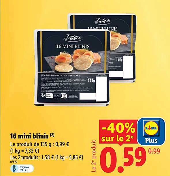 Promo 16 Mini Blinis chez Lidl - 123Catalogue.fr