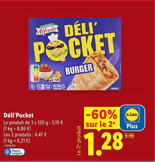 Promo Déli' Pocket Burger chez Lidl - 123Catalogue.fr