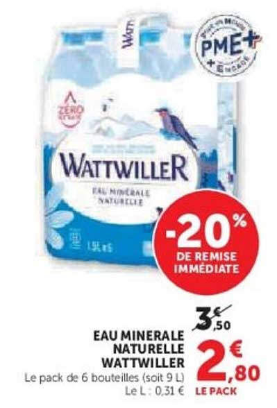 Promo Eau Minerale Naturelle Wattwiller chez Hyper U - 123Catalogue.fr