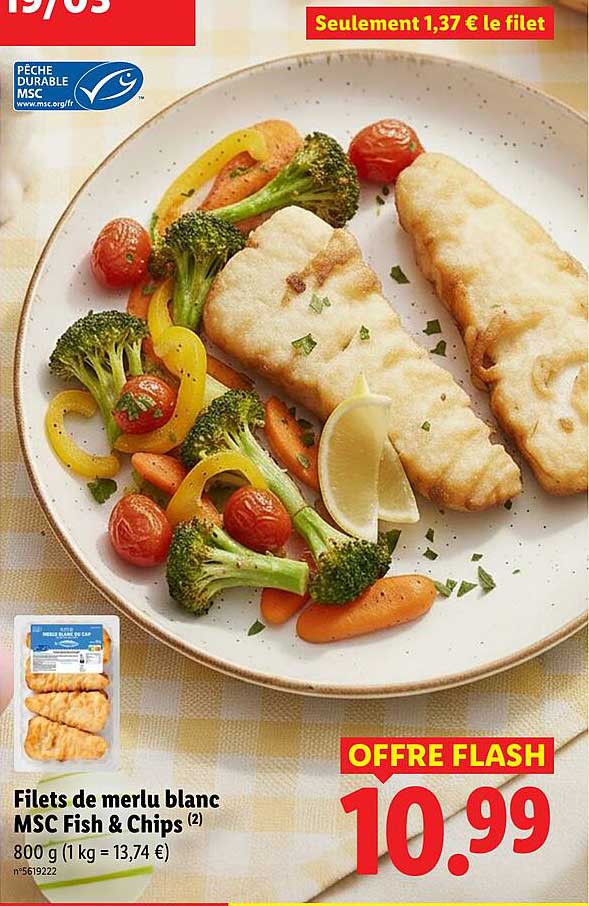 Promo Filets De Merlu Blanc Msc Fish & Chips (2) chez Lidl ...