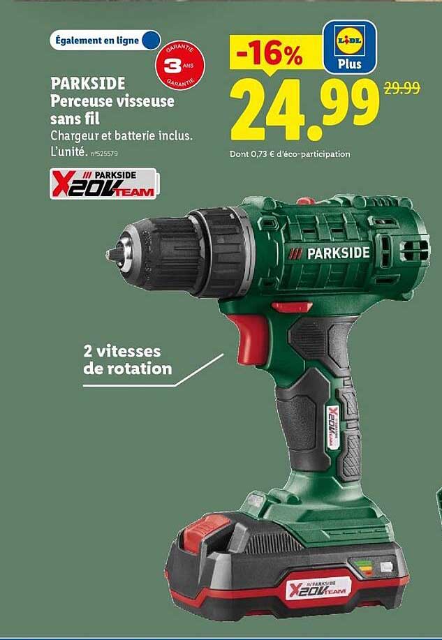 Perceuse Visseuse Parkside Lidl