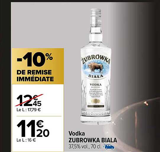 Promo Vodka Zubrówka Biala chez Carrefour - 123Catalogue.fr