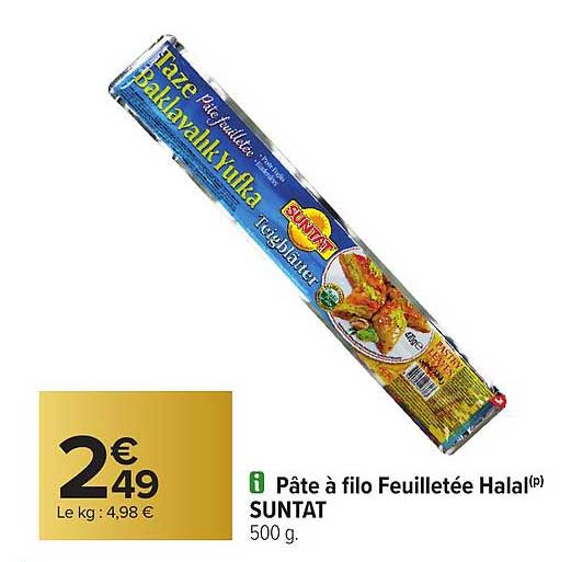 Promo Pâte À Filo Feuilletée Halal Suntat chez Carrefour - 123Catalogue.fr