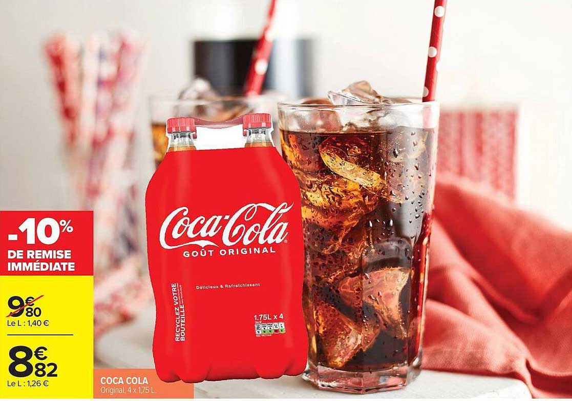 Promo Coca Cola Original, 4 X 1,75 L chez Carrefour Market ...