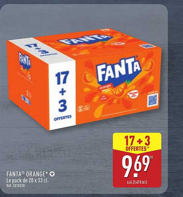 Promo Fanta® Orange* Le Pack De 20 X 33 Cl. chez ALDI - 123Catalogue.fr