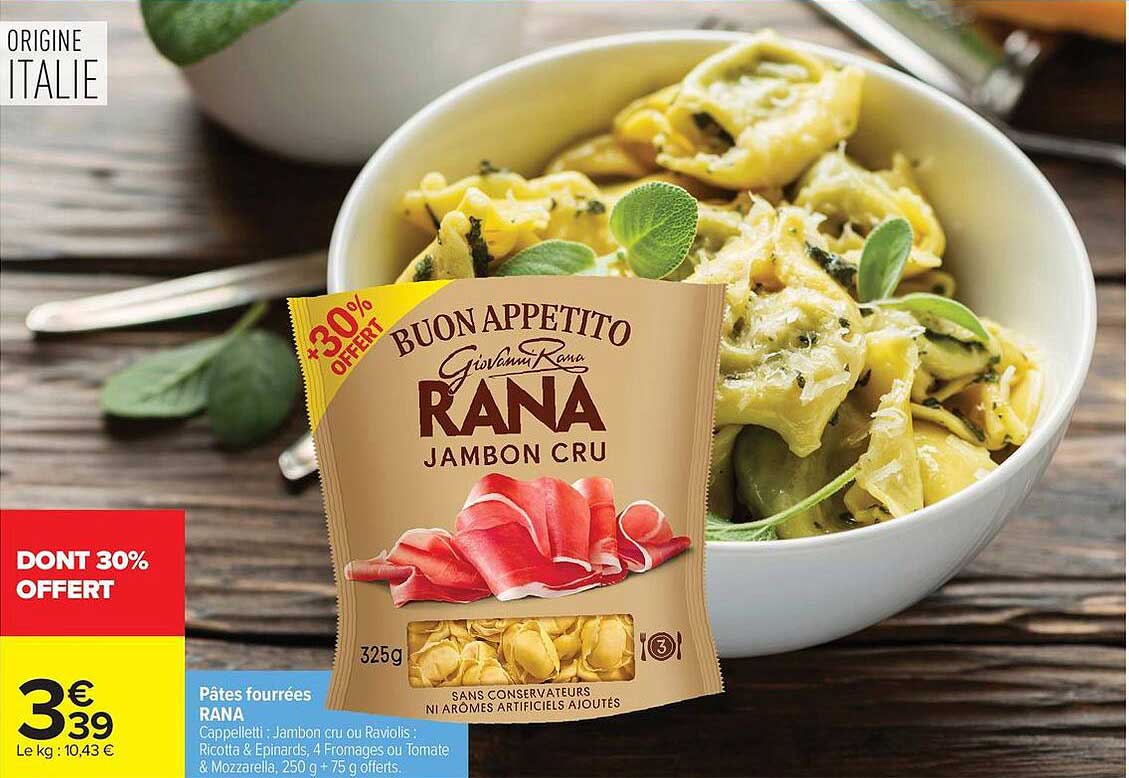 Promo Pâtes Fourrées Rana chez Carrefour Market - 123Catalogue.fr