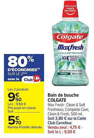 Promo Bain De Bouche Colgate Max Fresh : Clean & Soft Freshness ...