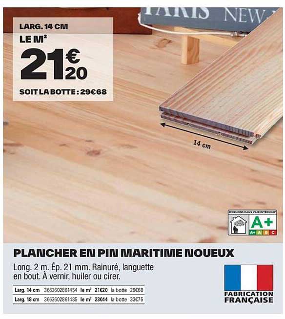 Promo Plancher En Pin Maritime Nouveux chez Brico Dépôt - 123Catalogue.fr