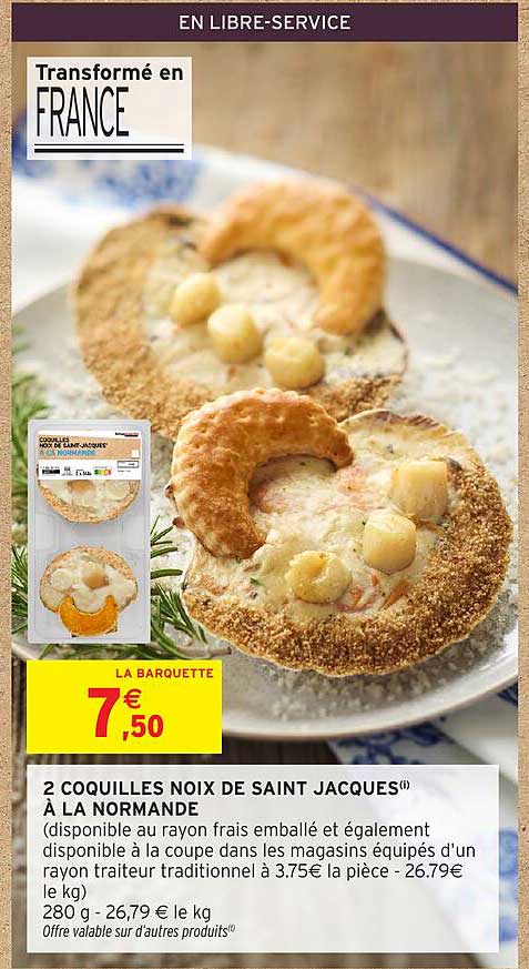 Promo 2 Coquilles Noix De Saint Jacques À La Normande chez Intermarché ...