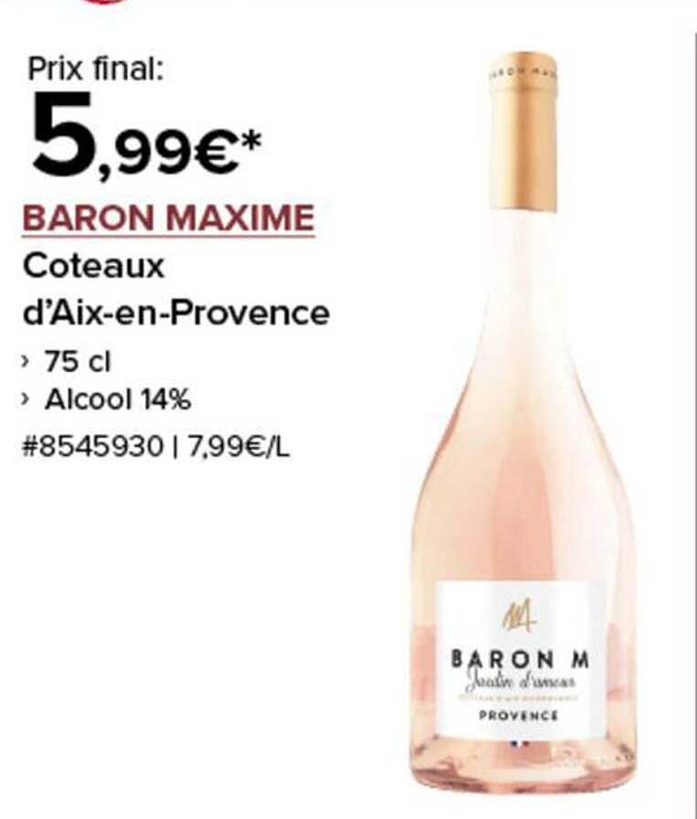 Promo Baron Maxime Coteaux D’aix-En-Provence chez Costco - 123Catalogue.fr
