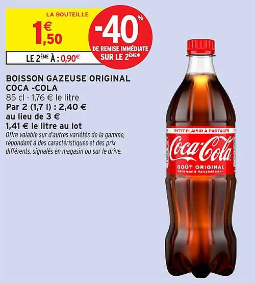 Promo Boisson Gazeuse Original Coca-Cola chez Intermarché - 123Catalogue.fr
