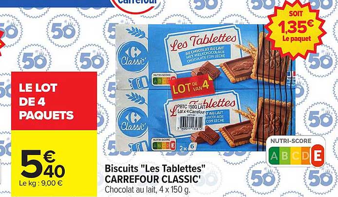 Promo Biscuits "Les Tablettes" Carrefour Classic' chez Carrefour ...