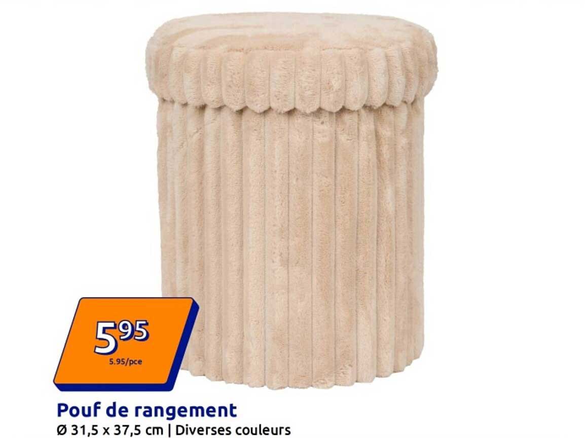 Promo Pouf De Rangement chez Action - 123Catalogue.fr