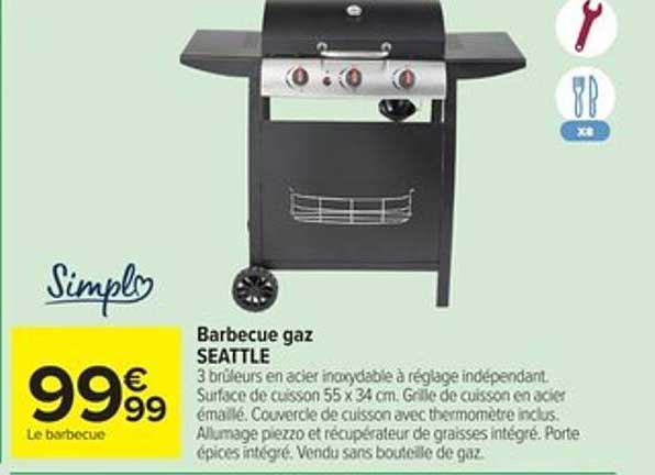 Promo Barbecue Gaz Seattle chez Carrefour - 123Catalogue.fr