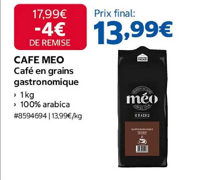 Promo Cafe Meo Café En Grains Gastronomique chez Costco - 123Catalogue.fr
