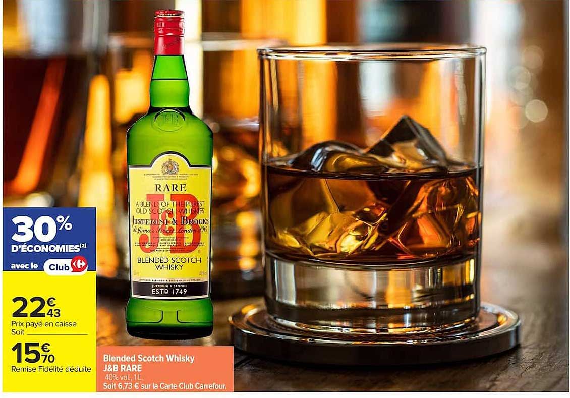 Promo Blended Scotch Whisky “J&B Rare” chez E.Leclerc - 123Catalogue.fr
