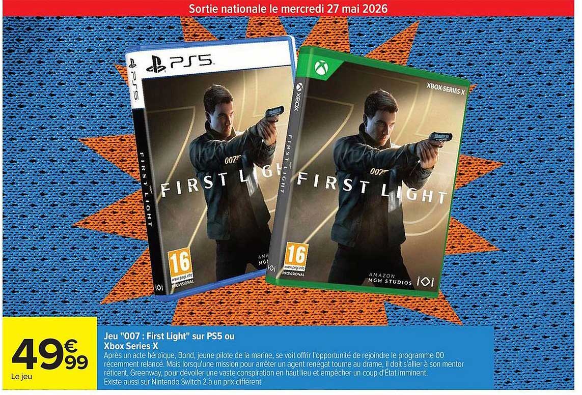 Promo Le Jeu Ps5 007 First Light chez Auchan - 123Catalogue.fr