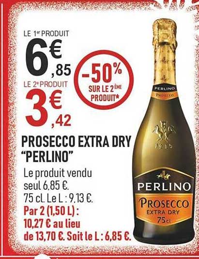 Promo Prosecco Extra Dry "Perlino" chez marché frais Géant ...