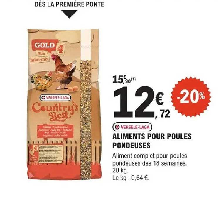 Promo Aliments Pour Poules Pondeuses chez E.Leclerc Jardi - 123Catalogue.fr