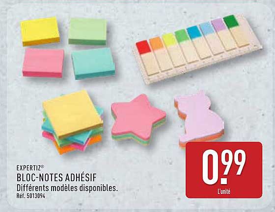 Promo Bloc-Notes Adhésif chez ALDI - 123Catalogue.fr