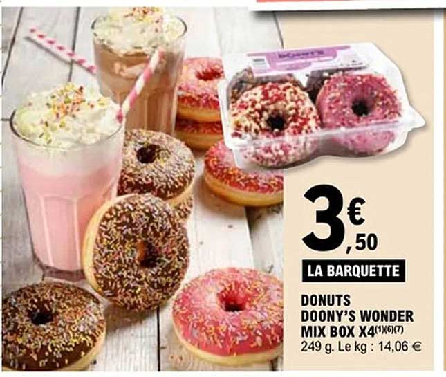 Promo Donuts Doony’s Wonder Mix Box X4(1*6)(7) chez E.Leclerc ...