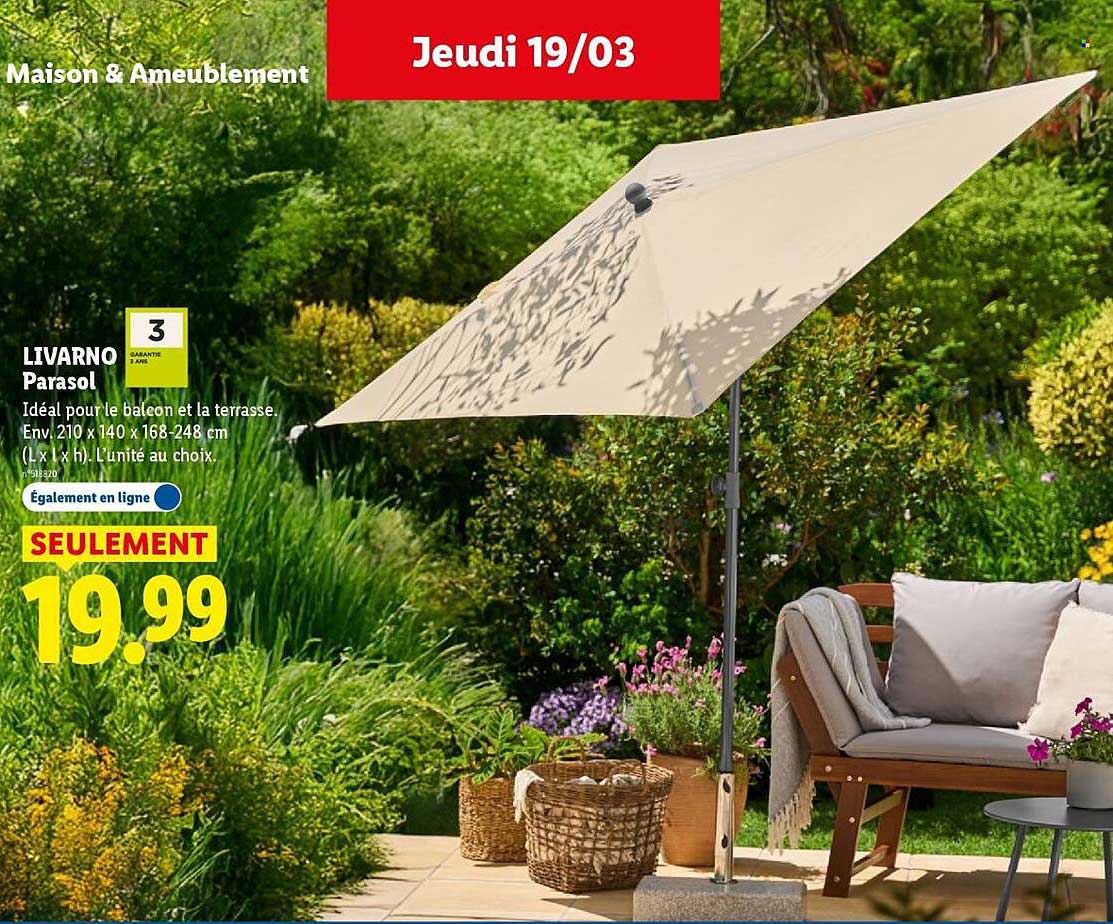 Promo Livarno Parasol chez Lidl - 123Catalogue.fr