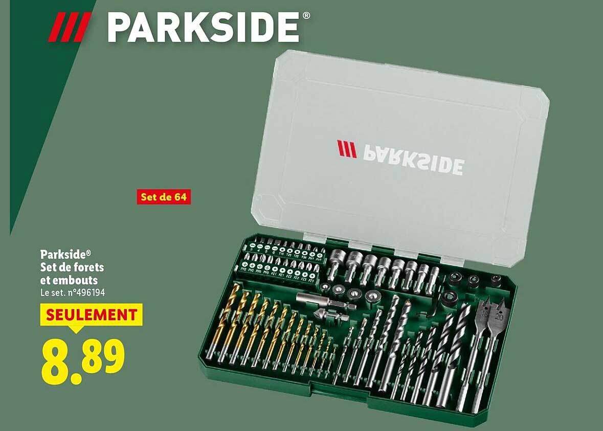 Promo Parkside® Set De Forets Et Embouts chez Lidl - 123Catalogue.fr