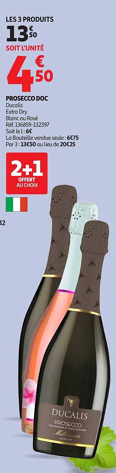 Promo Prosecco Doc Ducalis Extra Dry Blanc Ou Rosé chez Auchan ...