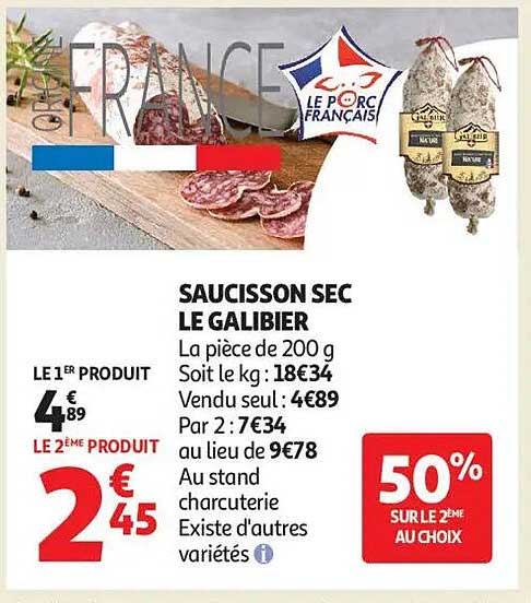 Promo Saucisson Sec Le Galibier chez Auchan - 123Catalogue.fr