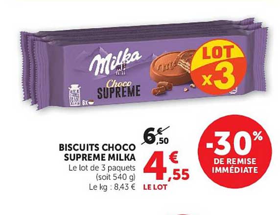 Promo Biscuits Choco Supreme Milka chez Super U - 123Catalogue.fr