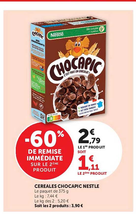 Promo Cereales Chocapic Nestle chez Super U - 123Catalogue.fr